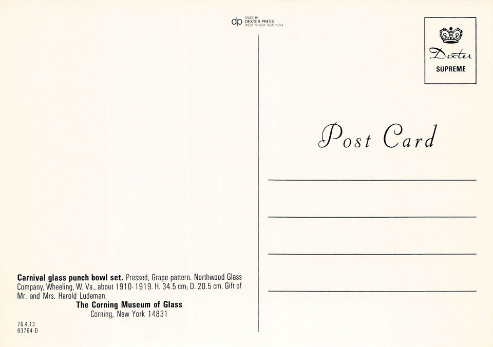 Carnival Glass Punch Bowl Set Grape Pattern Northwood Glass 6x4 ...