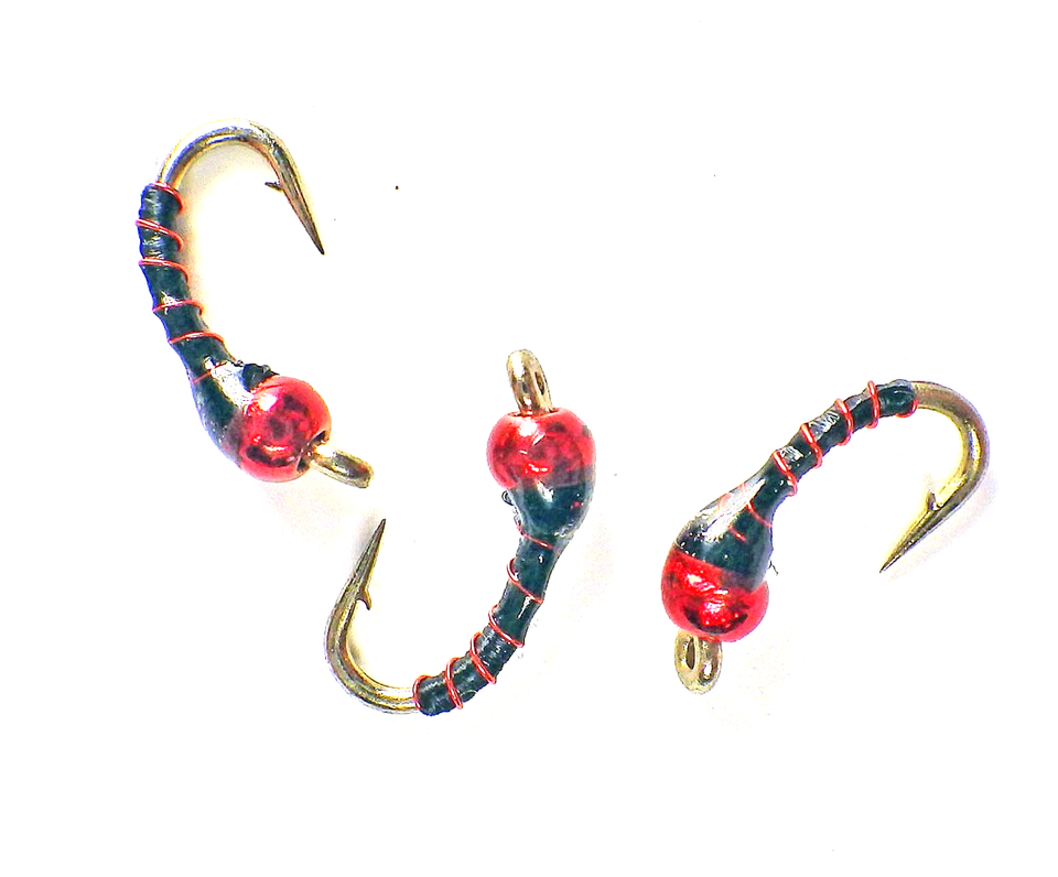 Zebra Midge Tungsten Nymphs Black and Red - Premium Trout Fly Fishing ...