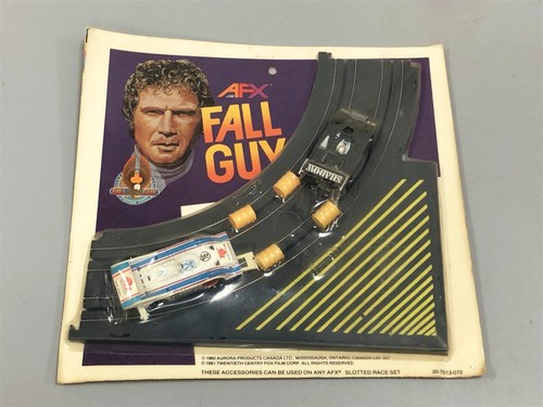 1982 AFX THE FALL GUY LEE MAJORS HO DOUBLE SLOT CAR SET MINT ON SUPER ...