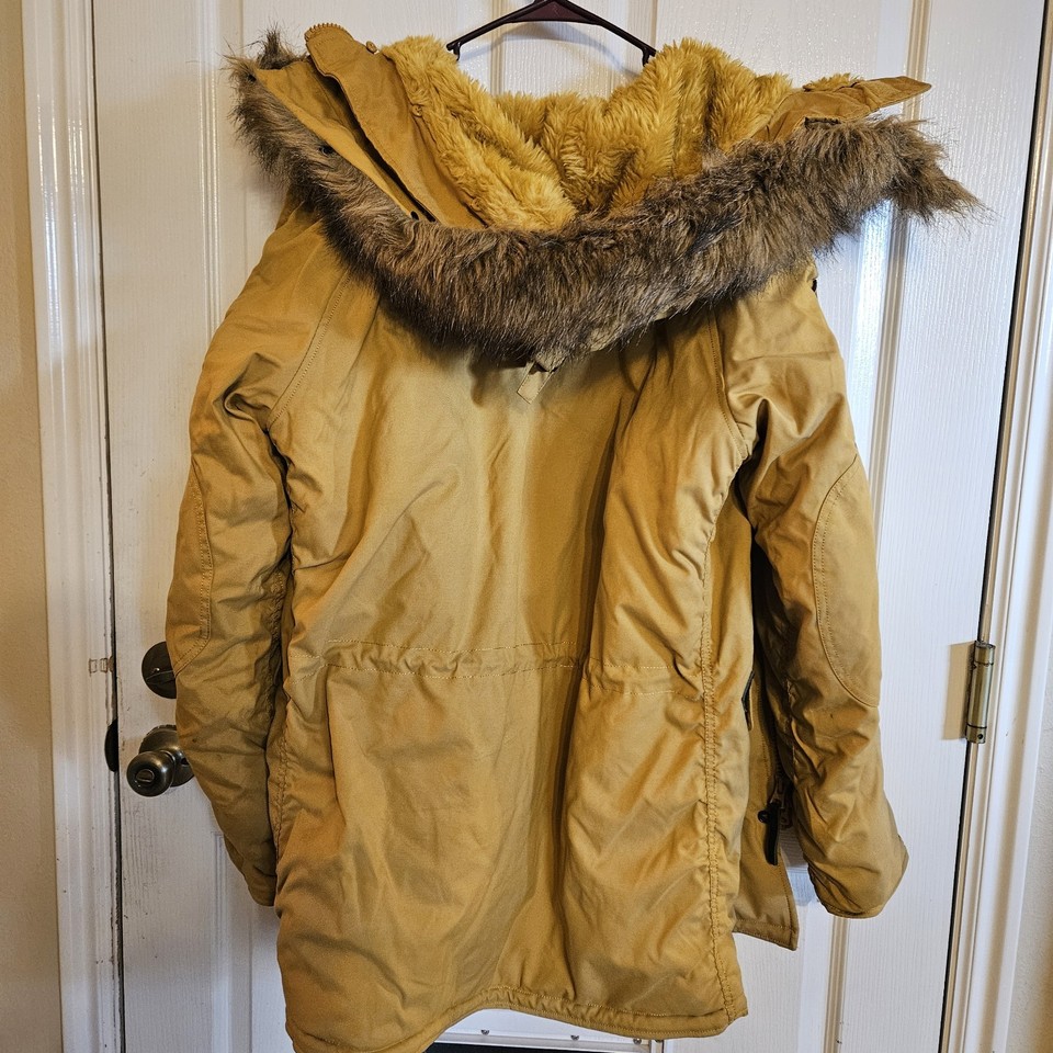 L Lg Alpha Industries Flight Parka KNOXVILLE Fur Hoodie Jacket Silent ...