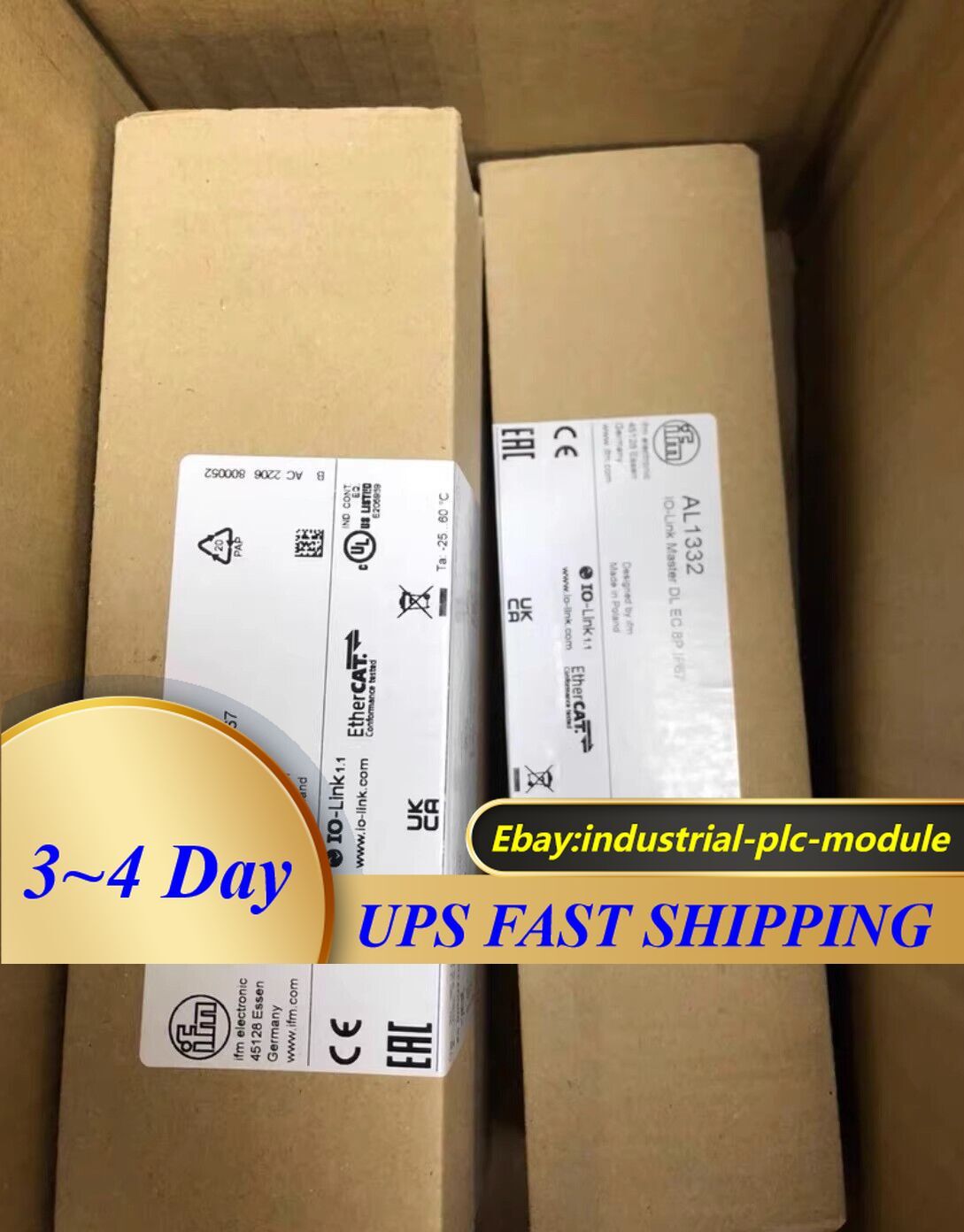 IFM AL1332 IO-Link Master DL EC 8P IP67 Fieldbus Interface I/O Module ...