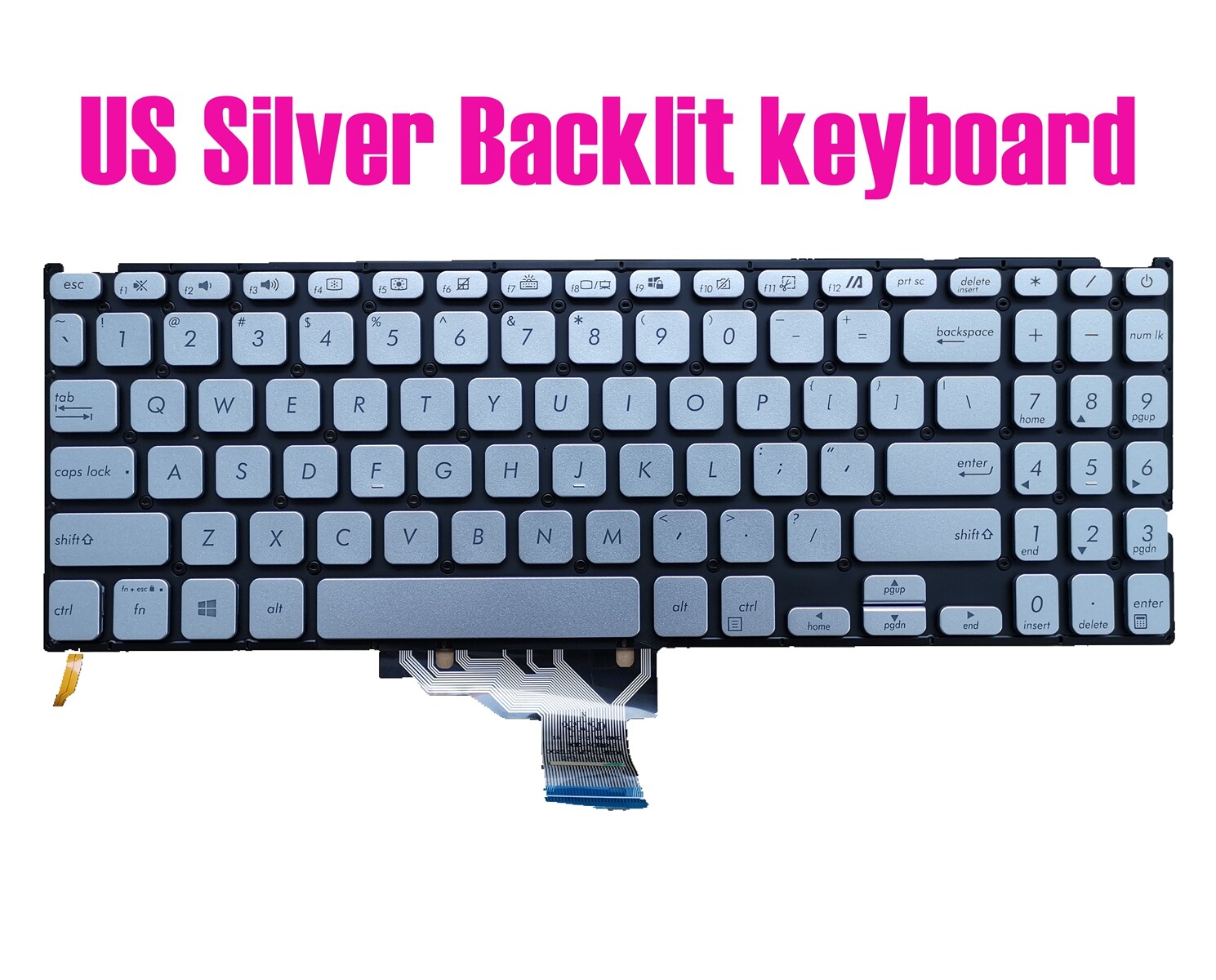 US Silver Backlit keyboard for ASUS VivoBook 15 M515D M515DA M515U ...