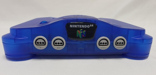 Nintendo 64 TRANSLUCENT BLUE Video Game Console 2 x Controller Bundle ...