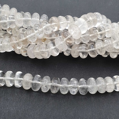 Natural Crystal Quartz Smooth Gemstone Roundelle Beads 68 Pcs 11 MM 16 ...