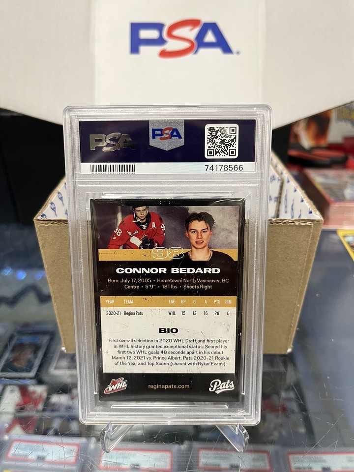 2021 Regina Pats Connor Bedard PSA/DNA EX 5 AUTO 8 Certified | eBay