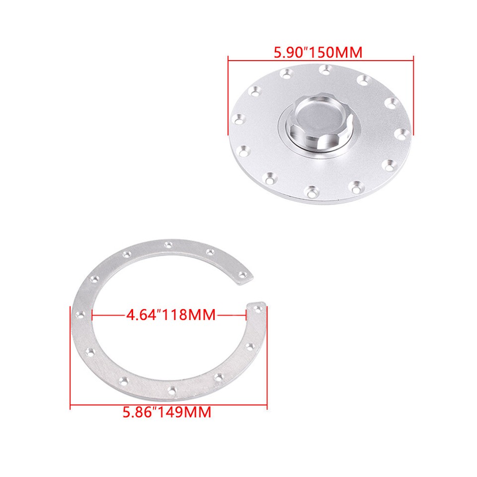 Billet Aluminum Gas Fuel Filler Cap Flush Mount 12 Bolt Fuel Cell Tank ...