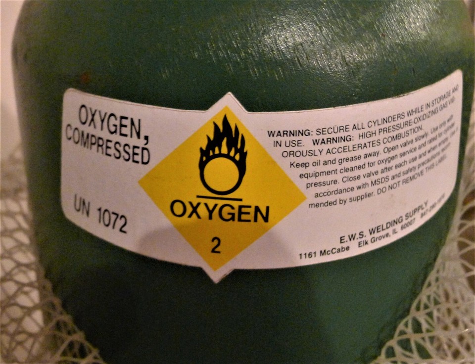 Compressed Oxygen Tank from E.W.S. Welding Supply UN 1072 | eBay
