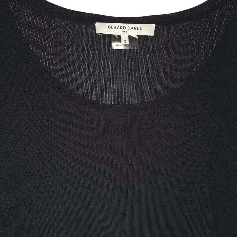 Gerald Darel Paris Viscose Knit Short Sleeve Sweater / Navy - Medium | eBay