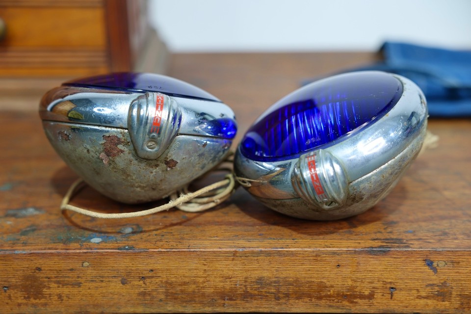 Vintage Unity S-3 Light cobalt Blue glass Spotlight Car Truck Accessory ...