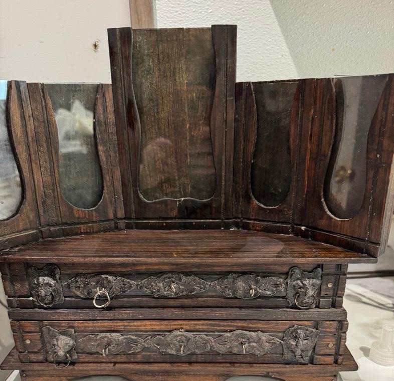 Antique Wooden Knick Knack Box With Glass 1850th | eBay