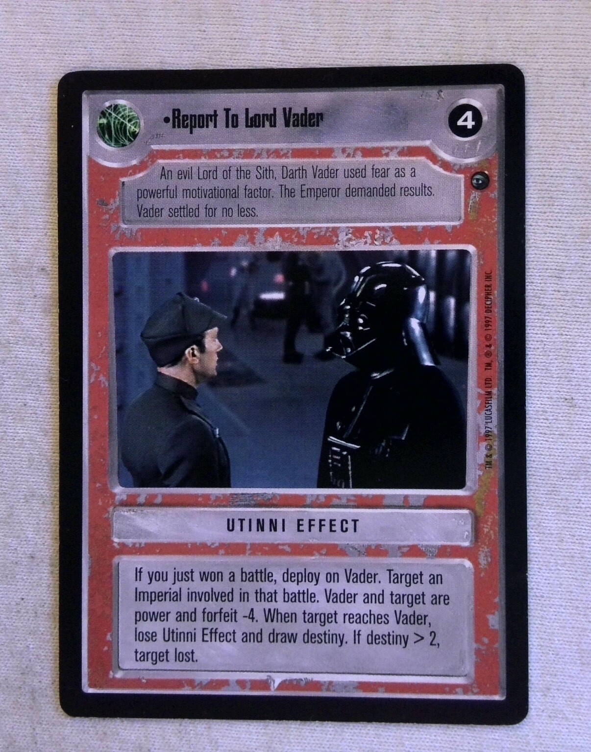 Report to Lord Vader, Star Wars CCG, SWCCG, SP BB | eBay