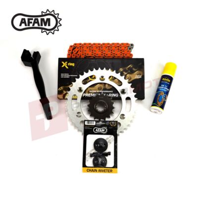 AFAM Recommended Orange Chain and Sprocket Kit fits Yamaha YF125 M ...