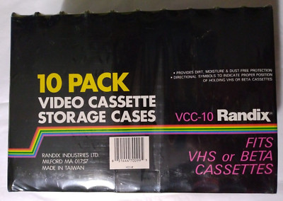 New Old Stock Randix 10 Pack Video Cassette Cases VHS or Betamax [Free ...