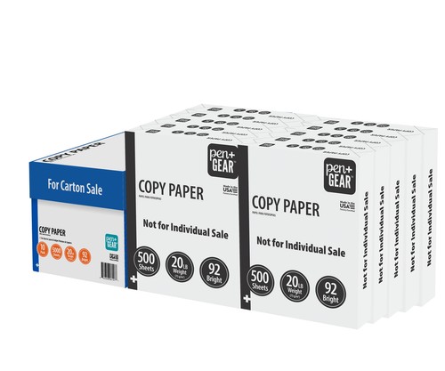 Copy Paper, 8.5" x 11", 92 Bright White, 20 lb., 10 Ream Case (5,000 Sheets) New | eBay