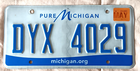 Michigan License Plate DYX4029 2018 MI Pure .Org Man Cave Garage Tag ...