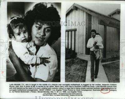 1988 Press Photo Lydia Michelle Held by Alejandra Arellano Munoz, Mario ...