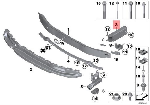 Genuine BMW F22 F23 F30 Bumper Carrier Bracket Right Front OEM ...