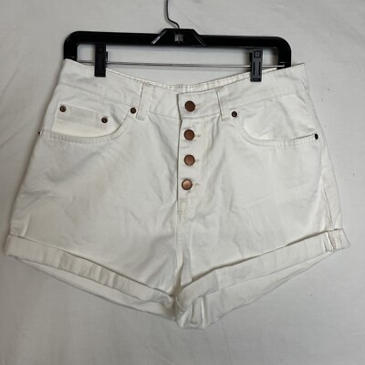 Roxy Women's White Denim Button Fly Shorts Size 31 NWT | eBay