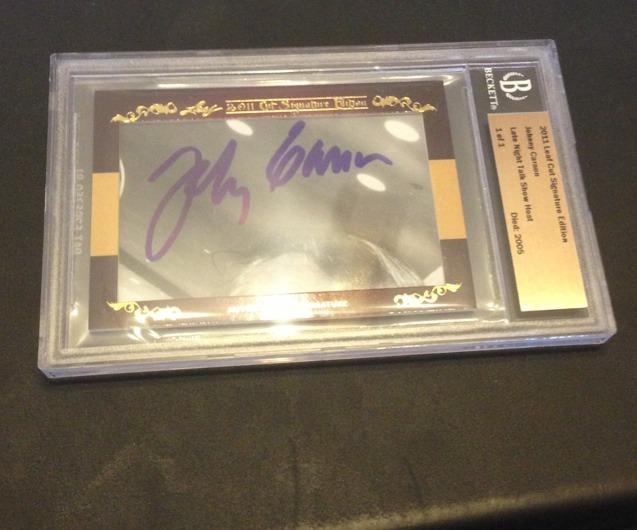 2011 LEAF CUT SIGNATURE EDITION JOHNNY CARSON AUTO AUTOGRAPH 1/1 ...