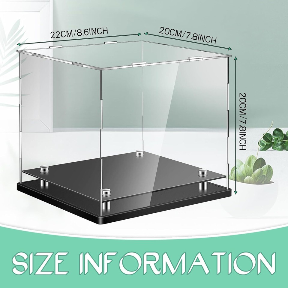 Clear Hat Display Case 8.6 x 7.8 x 7.8 Inch Crystal Acrylic Baseball ...
