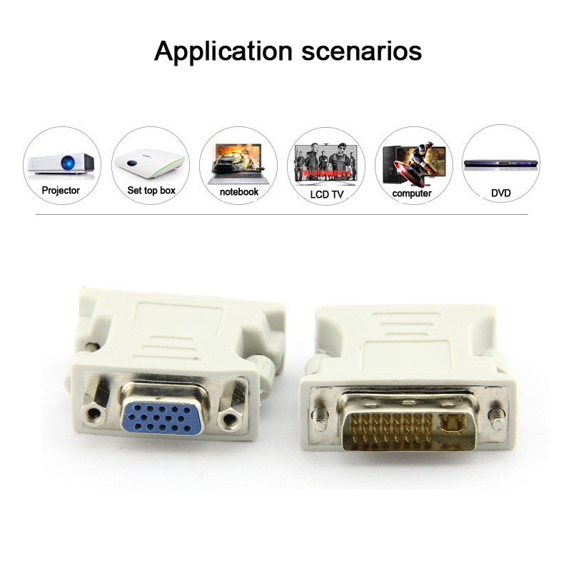 DVI-I Male 24+5 pin To 15 Pin VGA Female Converter Adapter Video PC ...