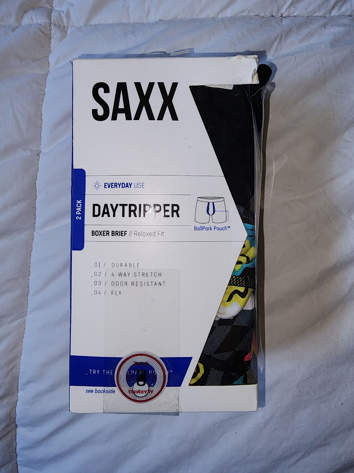 SAXX Daytripper Boxer Brief 2 Pack Black & Good Vibrations - Mens Large ...