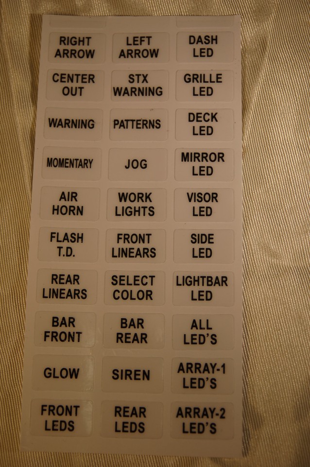 Federal Signal SW300 Switchbox Label Code3 Shome able2 fed sig ...