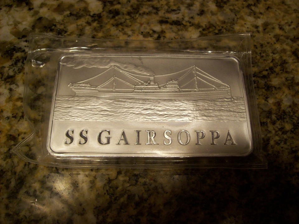 SS GAIRSOPPA SHIPWRECK CERTIFIED SILVER BAR 10 TROY OZ .999 FINE SILVER #A00612 | eBay