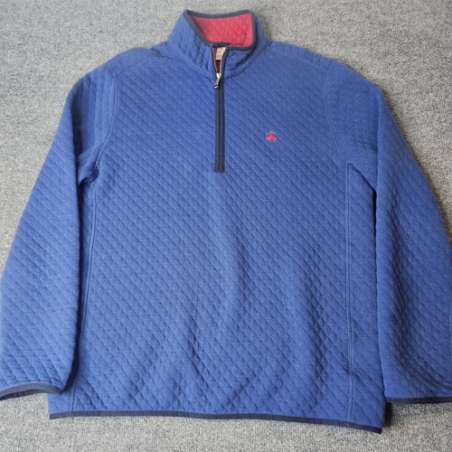 Brooks Brothers Mens Quilted Quarter Zip Pullover Size Medium Blue ...