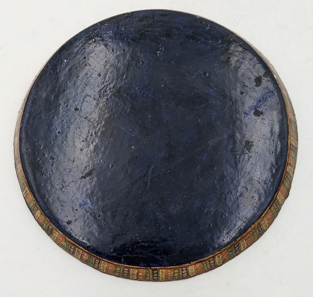 KASHMIR INDIAN PAPIER MACHE LACQUER DISH 19TH CENTURY