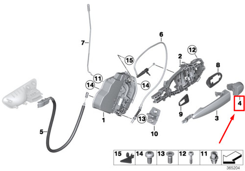 NEW BMW 4 F36 RIGHT DOOR OUTSIDE HANDLE COVER 51217162432 7162432 ...