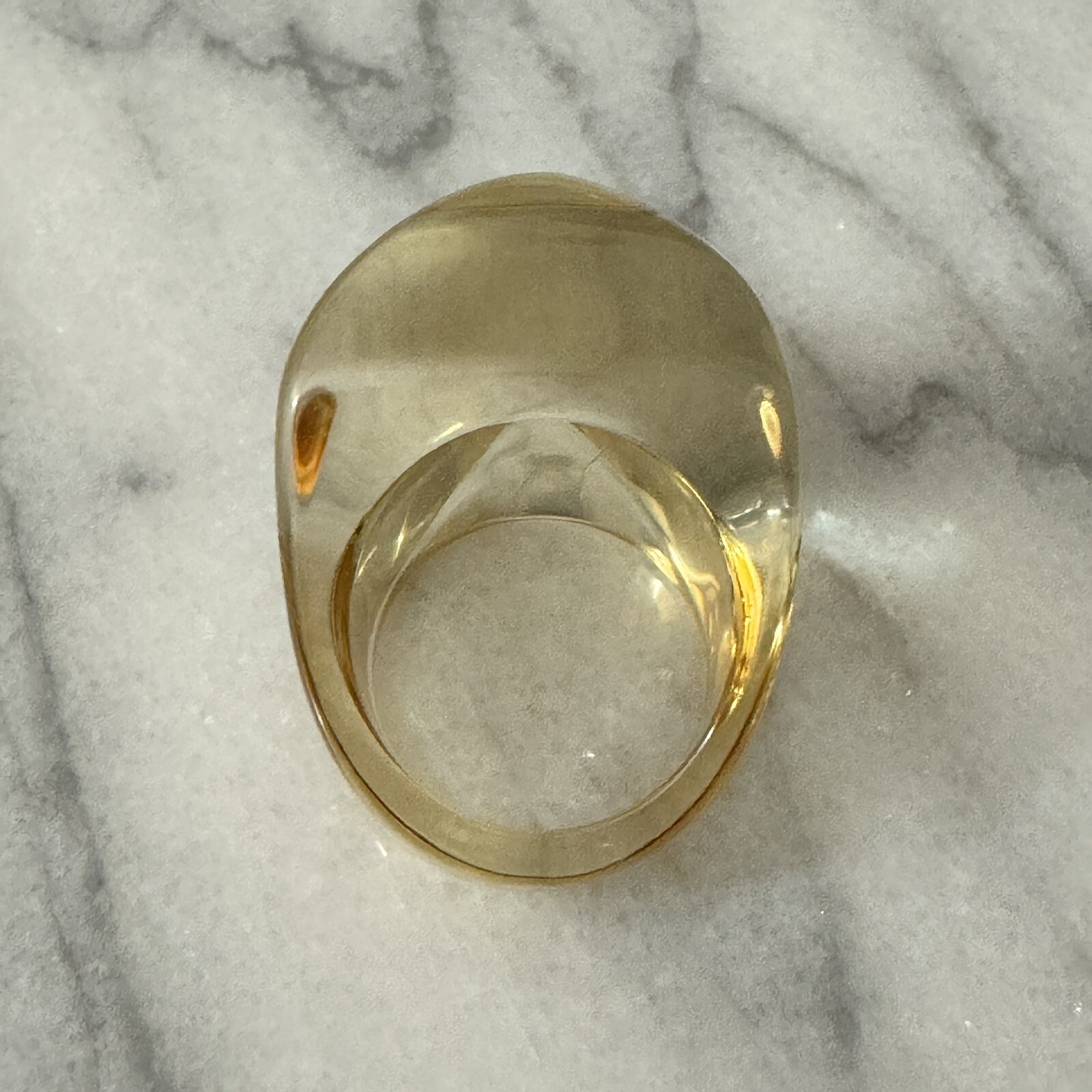 Vintage Retro Lucite Pyramid Done Ring Size 5-3/4 - Gem