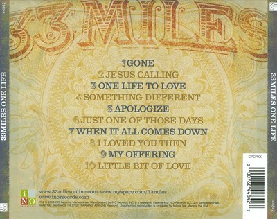 33MILES ONE LIFE NEW CD 768448427| eBay
