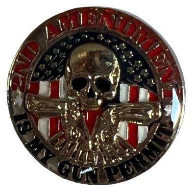 Pack of 12 2nd Amendment Is My Gun Permit USA Skull Motorcycle Hat Cap ...