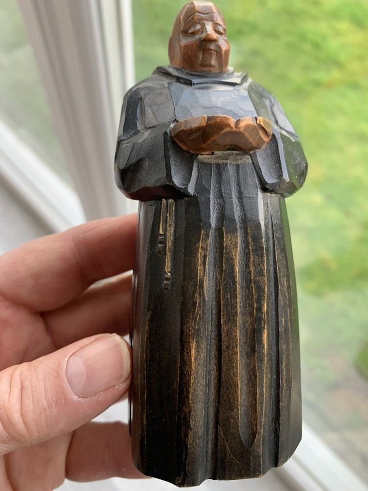 Vintage Black Forest Carved Figure Of Monk/ Friar 5” Tall | eBay UK