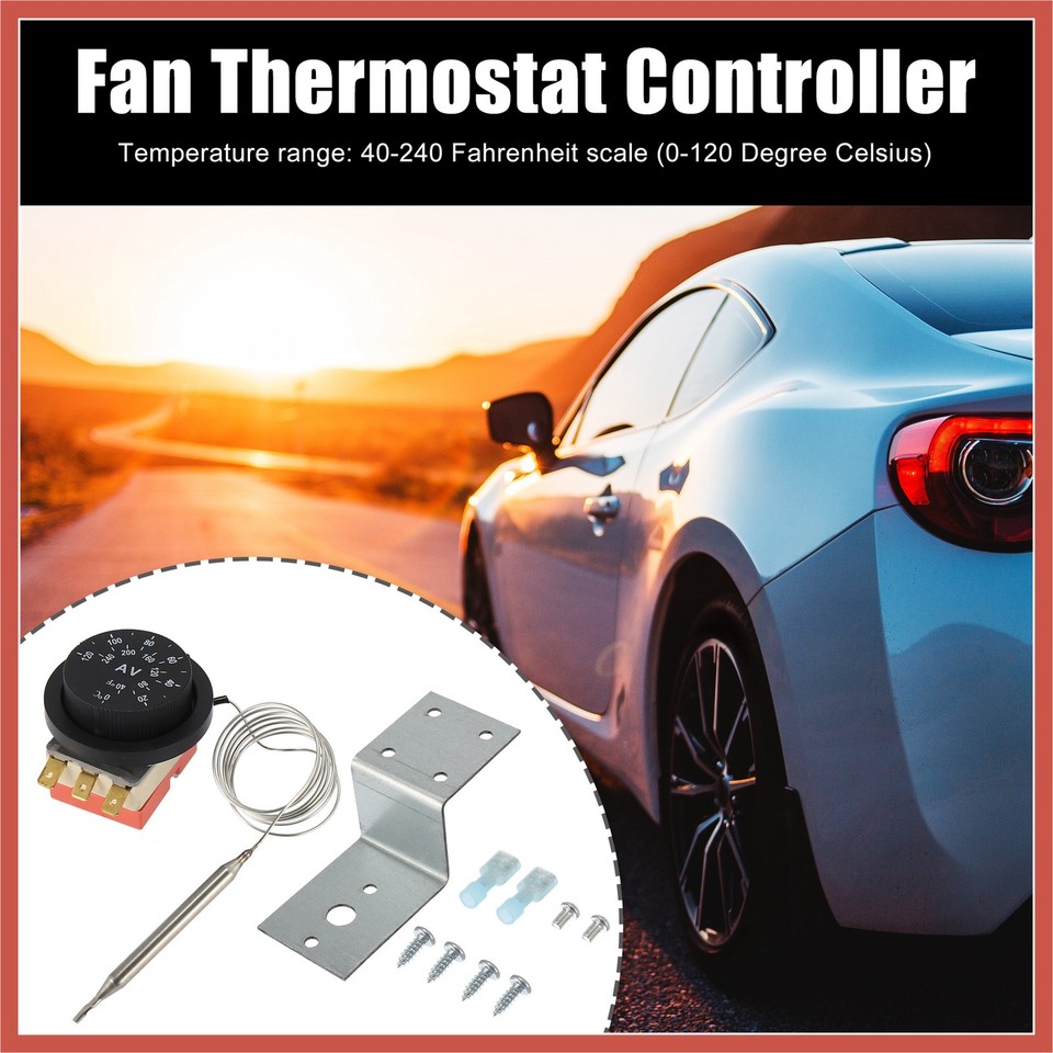 12V Electric Radiator Fan Thermostat Controller Kit Control Switch Auto ...