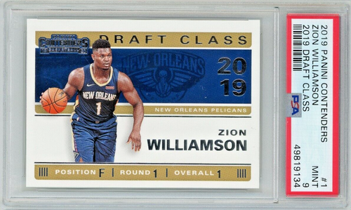 2019 Panini Contenders Draft Class #1 Zion Williamson Graded PSA 9 MINT Rookie | eBay