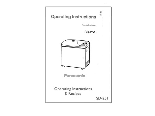 Panasonic bread recipes, instructions for SD-251 bread maker, 22 pages ...