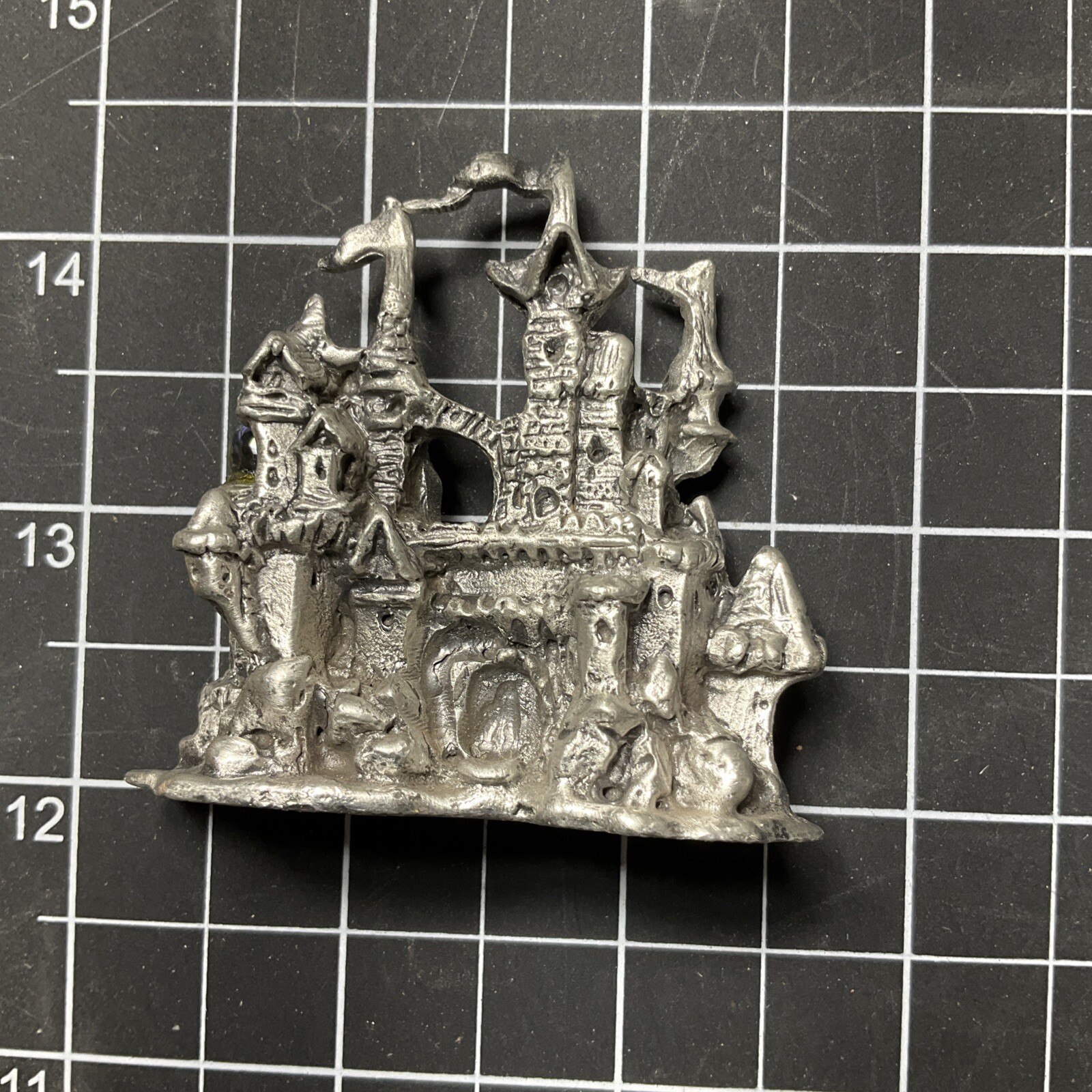 Pewter Castle 2 1/2 in With Crystal | eBay