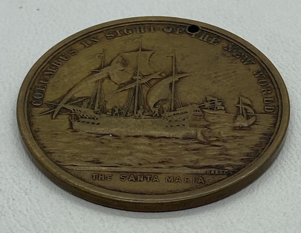 1893 CHRISTOPHER COLUMBUS COMMEMORATIVE MEDALLION TOKEN | eBay