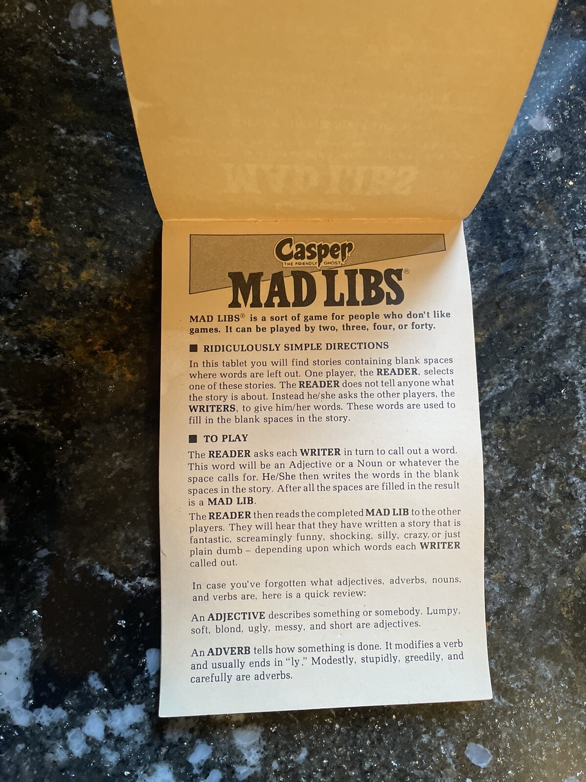 VINTAGE CASPER Mad Libs Book UNUSED Hannah Barbera MADE IN USA RARE ...