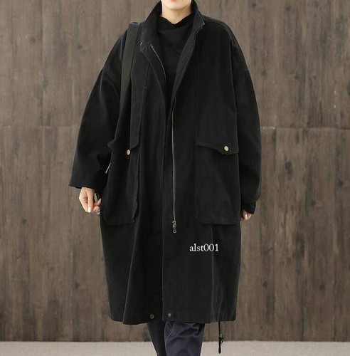 Loose Plus Size Overall Coat Women Oversize Big Pocket Mid Length ...