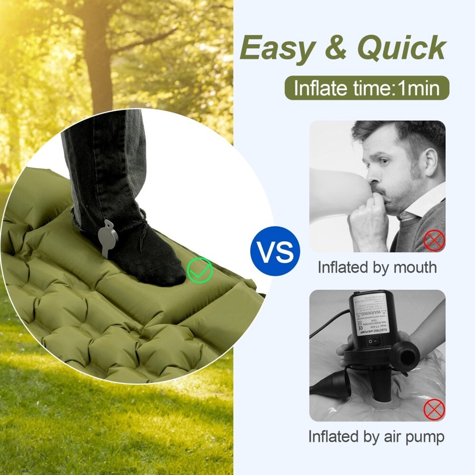 Camping Double Sleeping Pad Damp Proof Inflatable Sleeping Mat ...