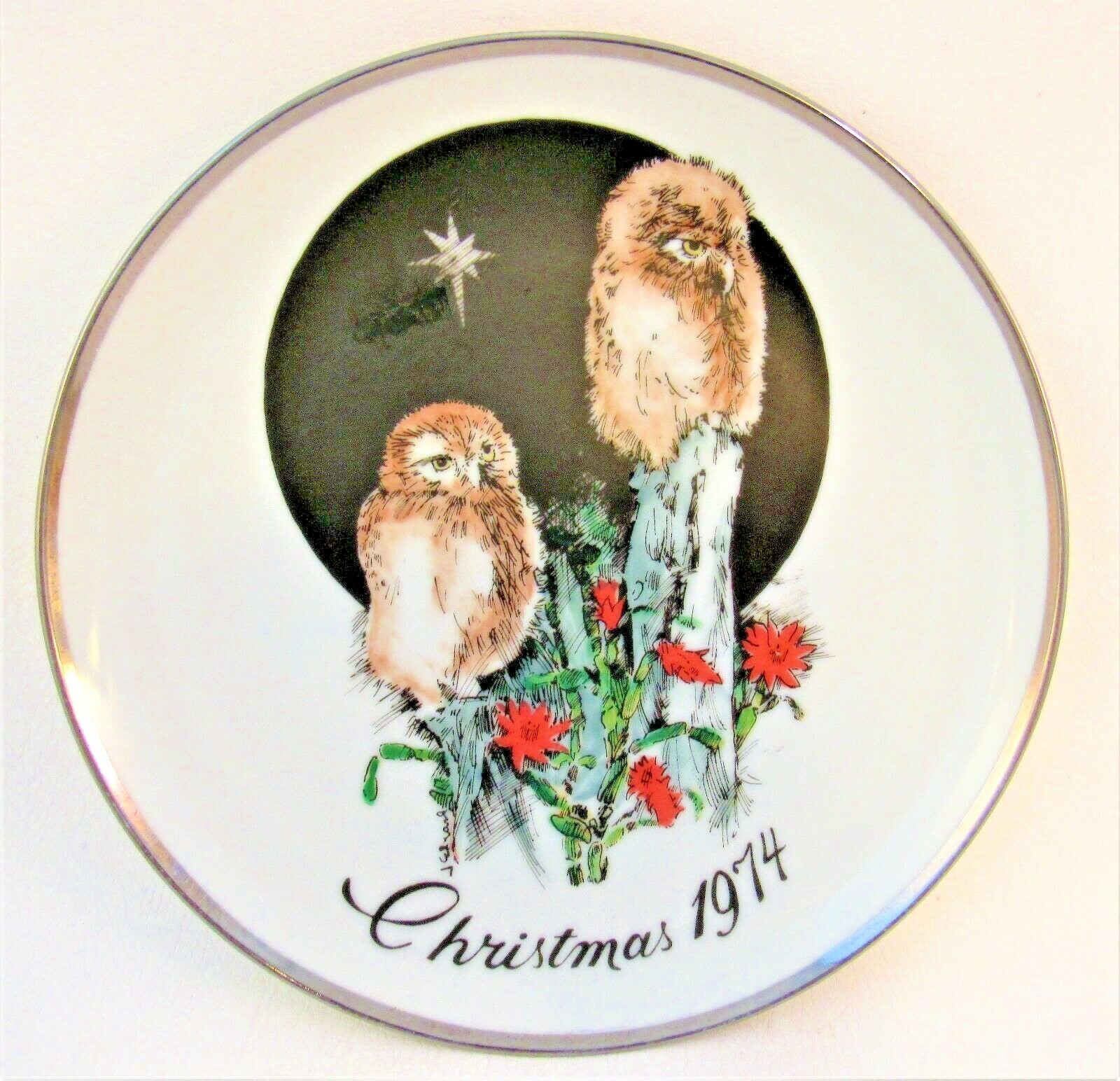 VINTAGE KAY MALLEK FIRST ISSUE OWLS PLATE 1974 LIMITED EDITION BIRDS | eBay