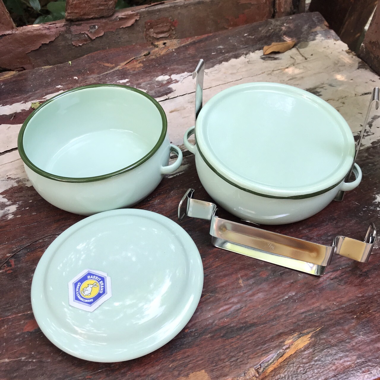 Thai Traditional Enamelware Tiffin Lunch Box Food Container Pinto Bento ...