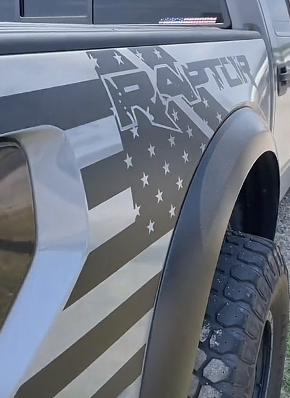 2010-2014 Raptor Bed Side Graphic - American Flag w/ Raptor Text [10FR ...