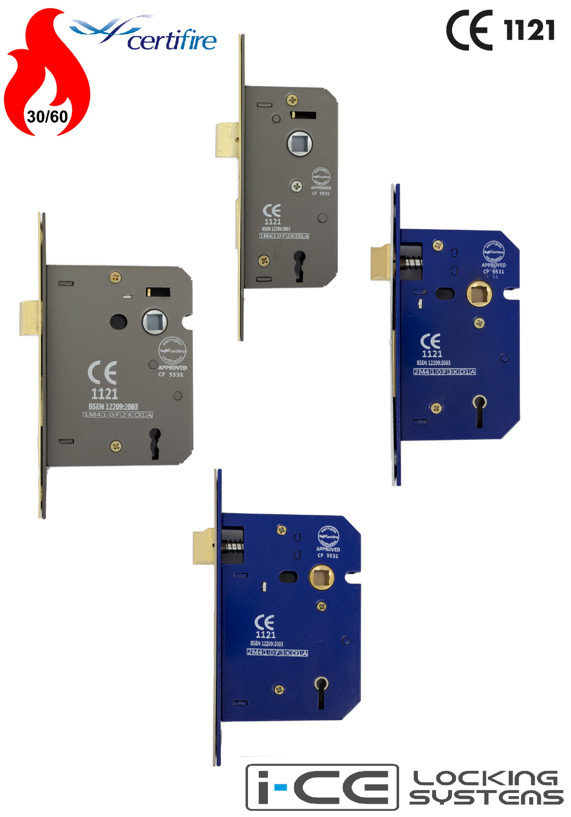 Fire Rated Door Sash Locks CE BS Rated Mortice 5 Lever or 3 Lever 50mm ...