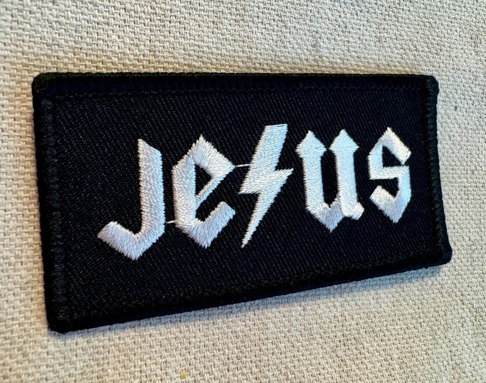 JESUS PATCH RELIGIOUS God Christian LIGHTNING BOLT embroidered iron-on ...