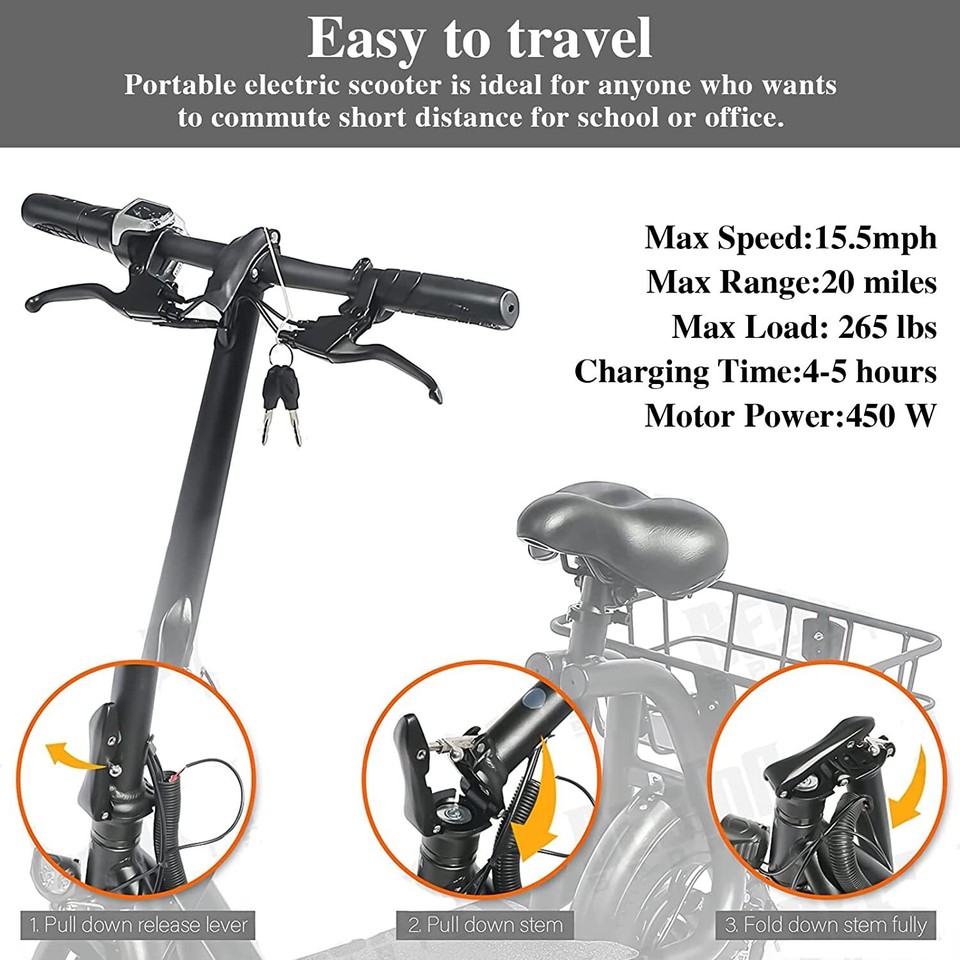 Sports Adults Electric Scooter with Seat Electric Moped Adults for ...