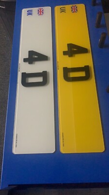 4D ACRYLIC UK NEW Road Legal Car Reg Registration Number Plates FRONT ...